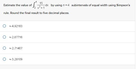 Solved Estimate The Value Of See Below By Using N 4 
