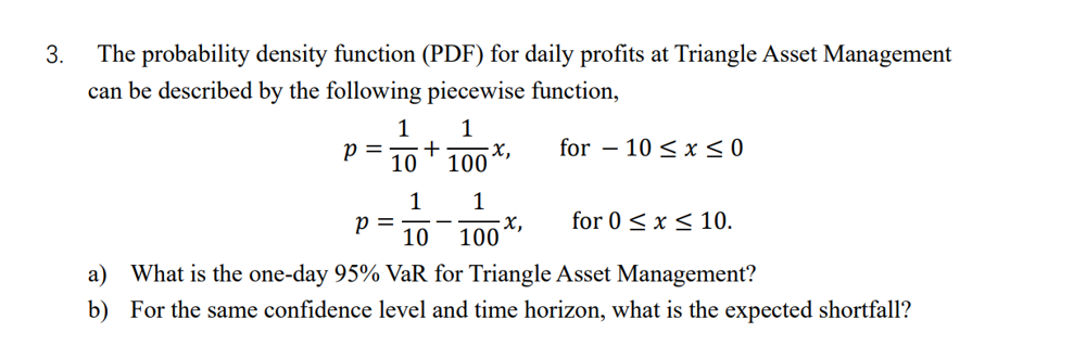 Solved The probability density function (PDF) for daily | Chegg.com