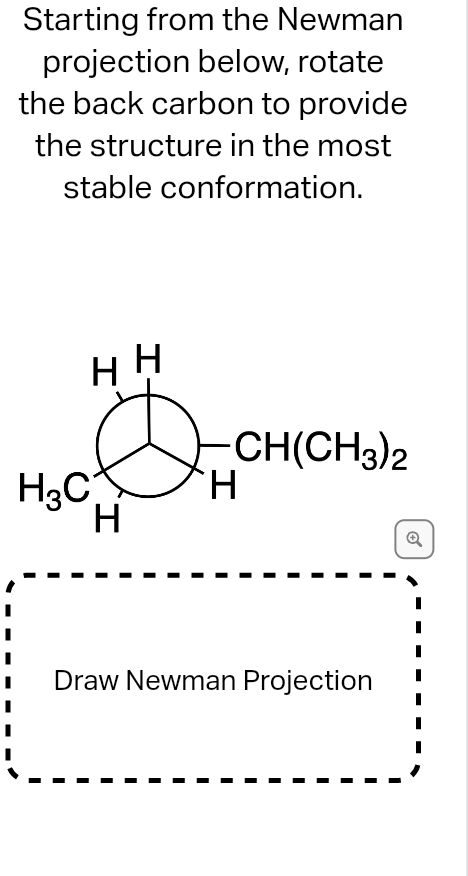 Solved Starting from the Newman projection below, rotate the | Chegg.com