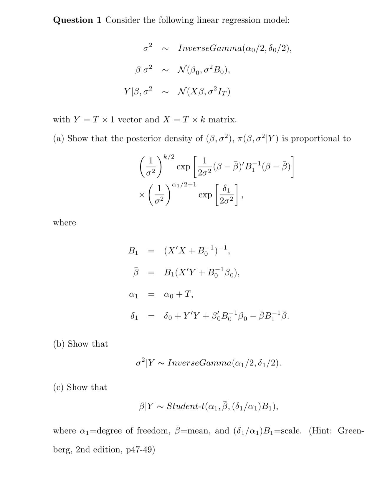 Solved Question 1 Consider the following linear regression | Chegg.com