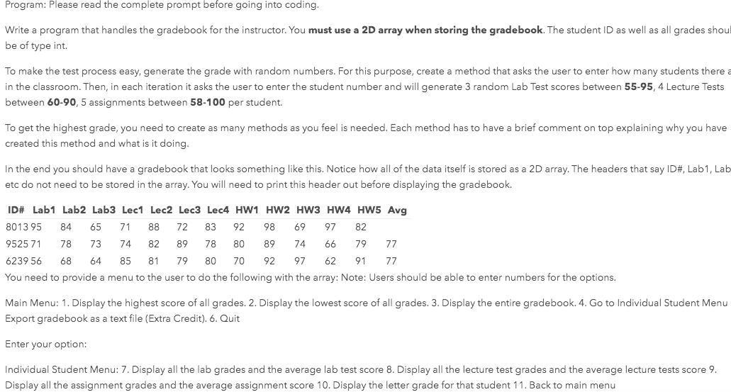 Solved Program: Please read the complete prompt before going | Chegg.com
