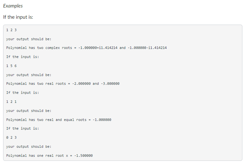 Solved Program: Roots of a second-order polynomial | Chegg.com