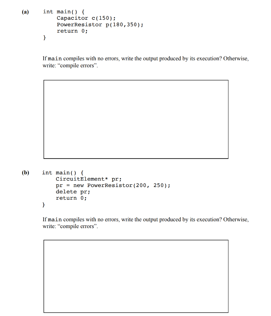 Solved Question 16. (12 marks). Inheritance. Consider the | Chegg.com