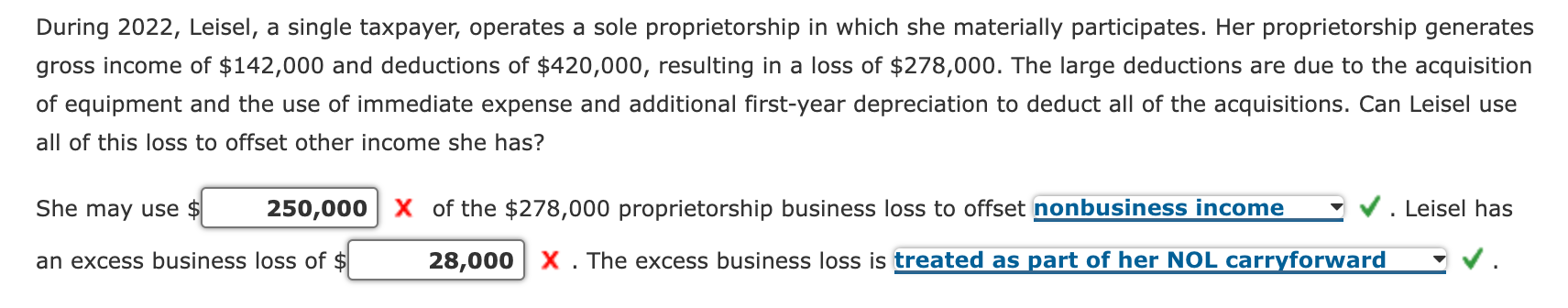 Solved During 2022 , Leisel, a single taxpayer, operates a | Chegg.com