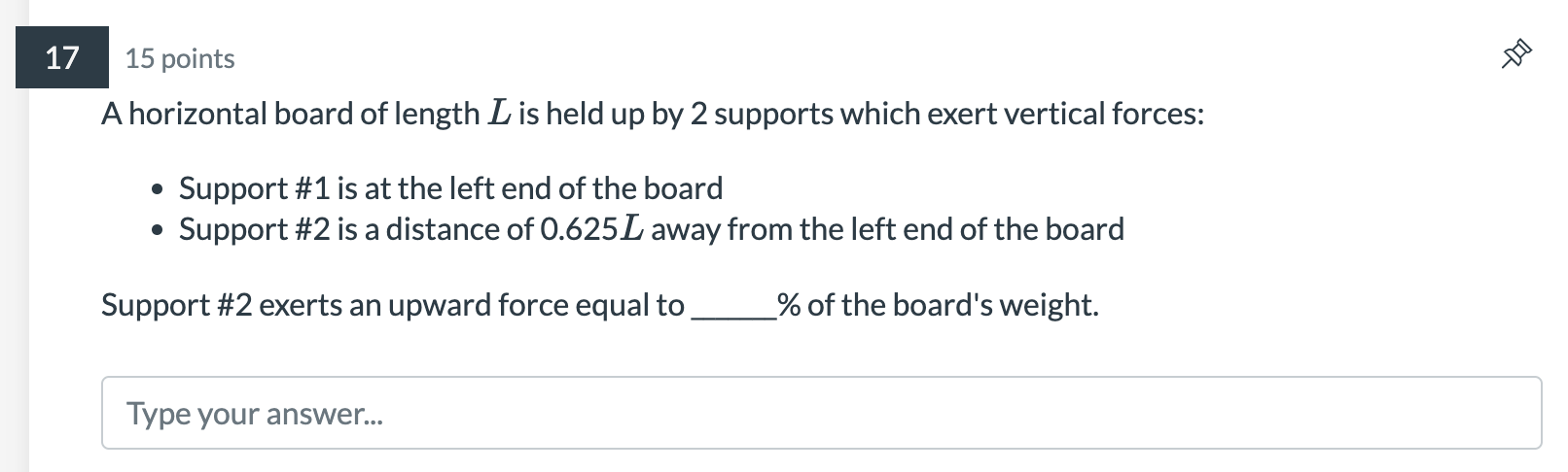 Solved A horizontal board of length L is held up by 2 | Chegg.com