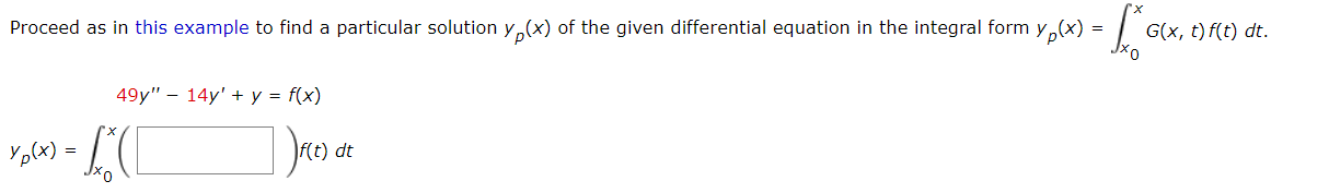 Solved Proceed as in this example to find a particular | Chegg.com