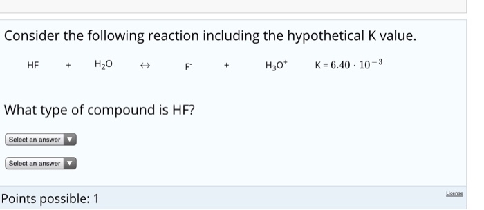 Solved Consider the following reaction including the | Chegg.com