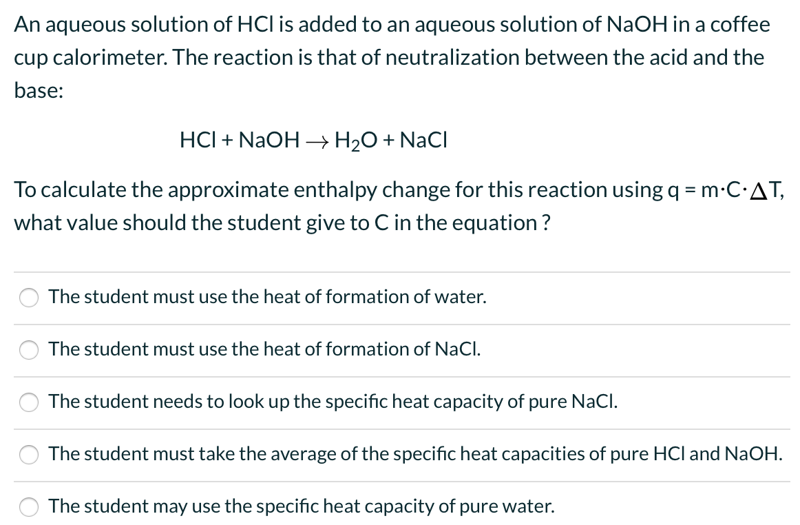 Solved An aqueous solution of HCl is added to an aqueous | Chegg.com