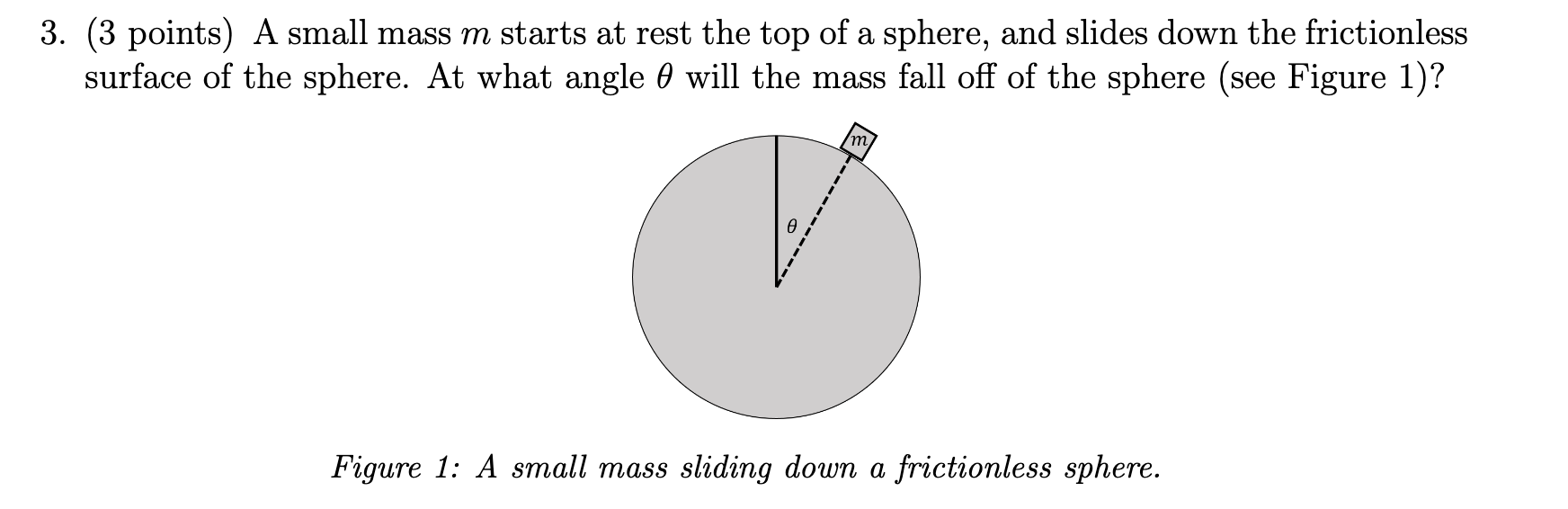Solved 3. (3 points) A small mass m starts at rest the top | Chegg.com