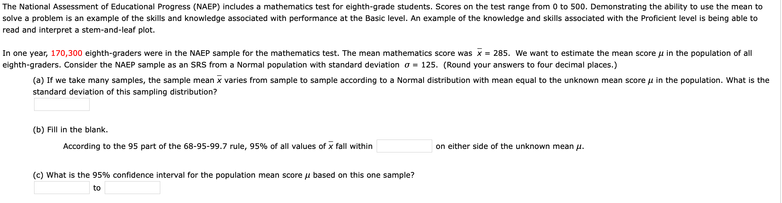Solved The National Assessment of Educational Progress | Chegg.com
