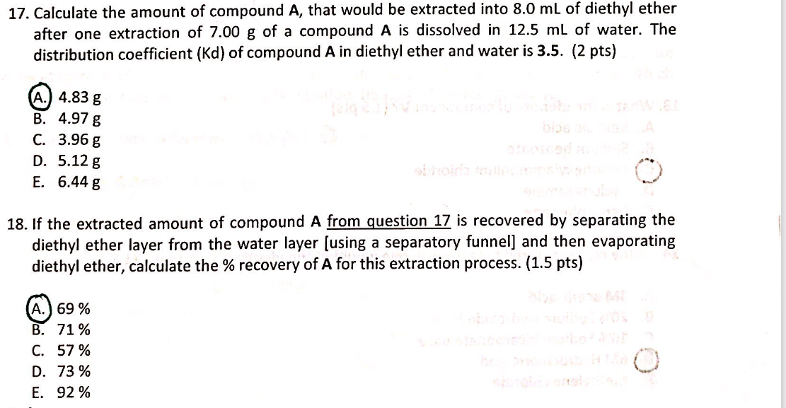 Solved 17. Calculate the amount of compound A, that would be | Chegg.com