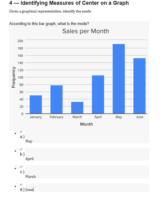 Solved 4 - Identifying Measures of Center on a Graph Given a | Chegg.com