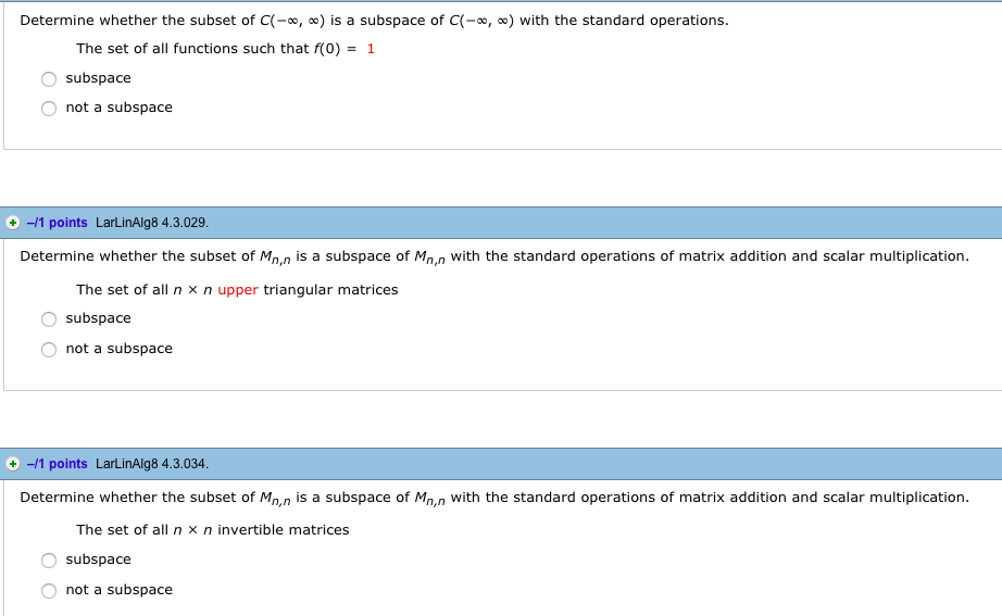 Solved Determine Whether The Subset Of C 0 Is A Subspace
