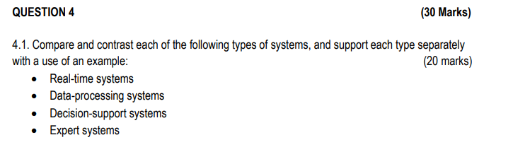 Solved 4.1. Compare and contrast each of the following types | Chegg.com