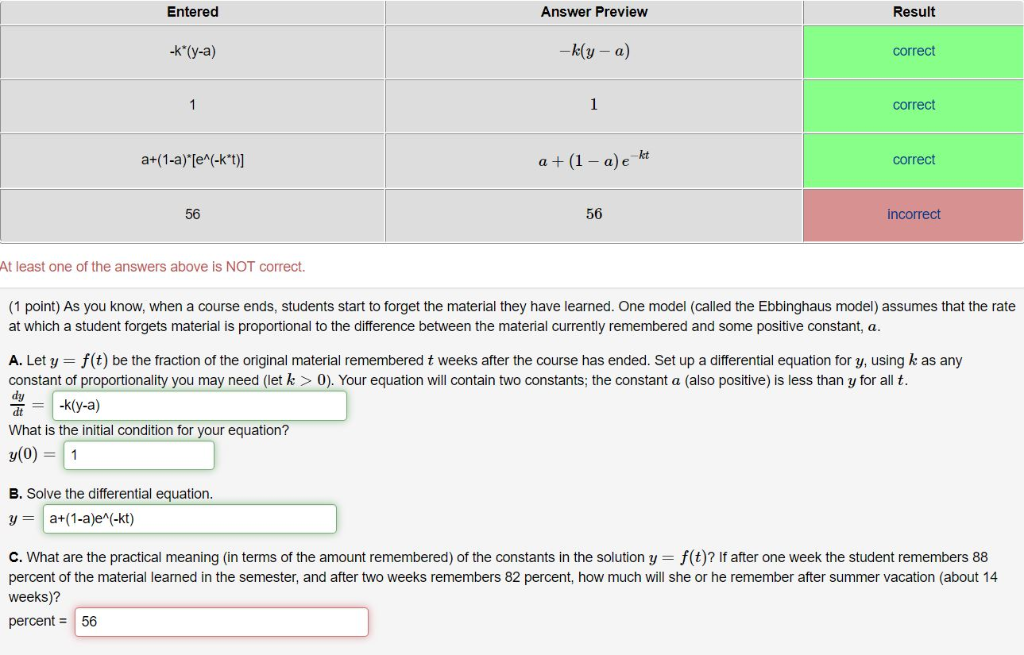 Solved (1 point) Suppose that news spreads through a city of | Chegg.com