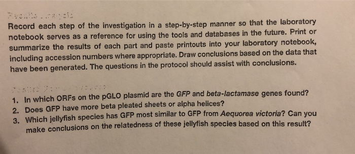 Solved Record each step of the investigation in a | Chegg.com