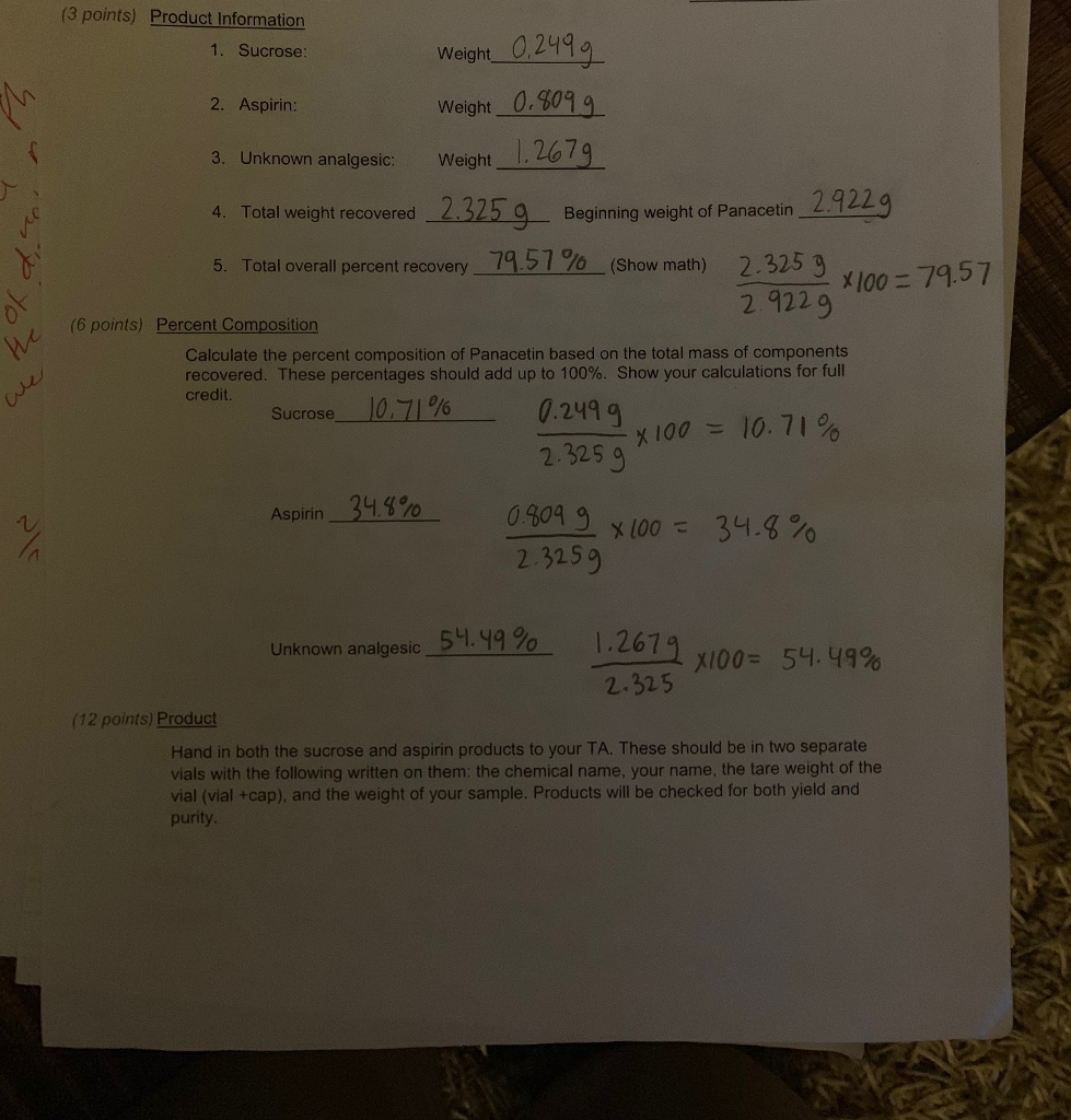 (3 points) Product Information Weight 0.249 Weight | Chegg.com