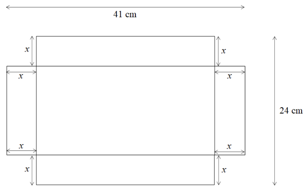 Solved A piece of rectangular cardboard measuring 24cm by | Chegg.com