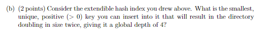 Solved (4 points) Let's examine extendible hash indexes. | Chegg.com