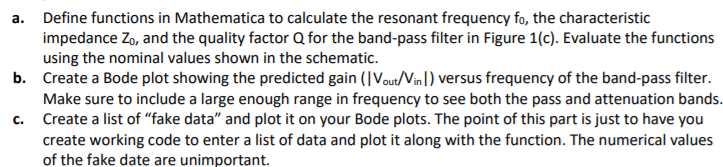 Solved a. Define functions in Mathematica to calculate the | Chegg.com