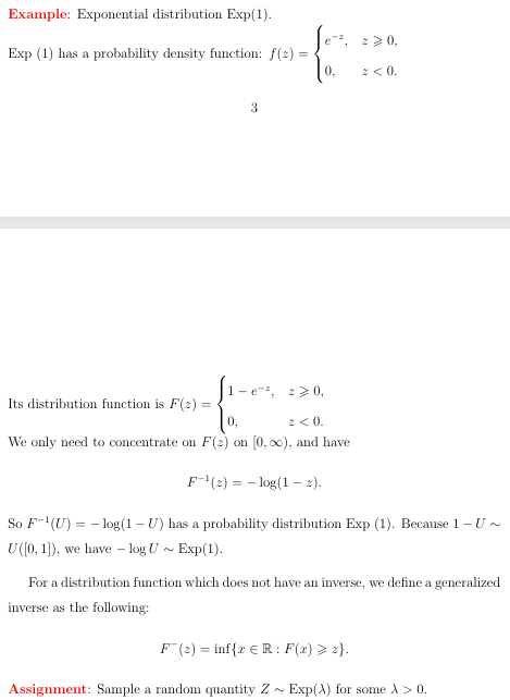 Solved Example: Exponential distribution Exp(1).Exp (1) ﻿has | Chegg.com