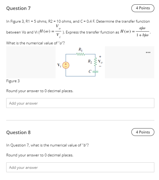 Solved Question 7 4 Points V In Figure 3, R1 = 5 ohms, R2 = | Chegg.com