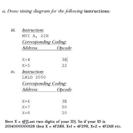 a. Draw timing diagram for the following | Chegg.com