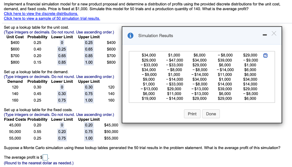 Solved Implement A Financial Simulation Model For A New 6923
