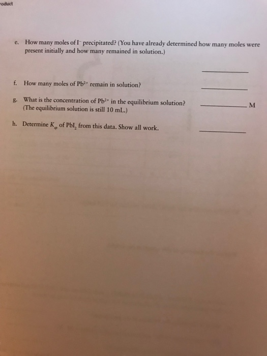 Solved 2. A student mixed 5.00 mL of 0.0120 M Pb(NO,), with | Chegg.com