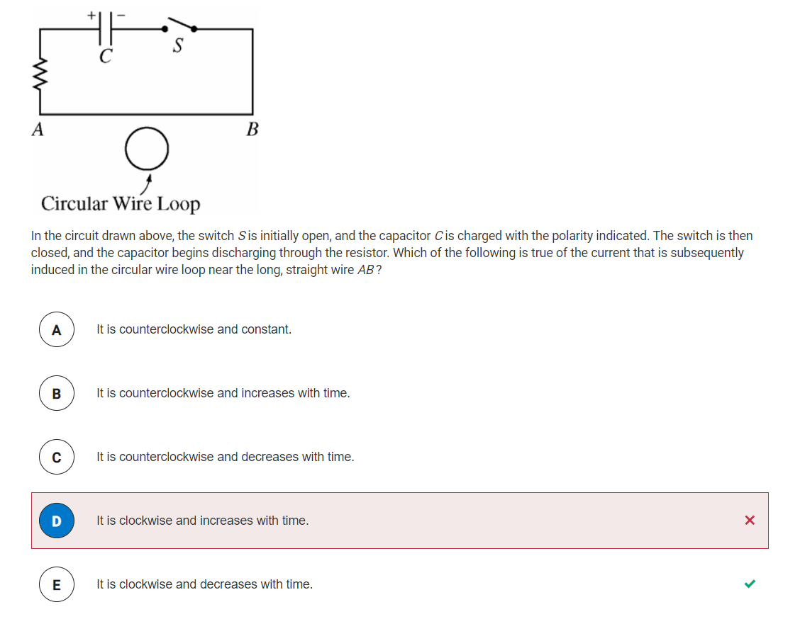 Solved S A B Circular Wire Loop In the circuit drawn above, | Chegg.com