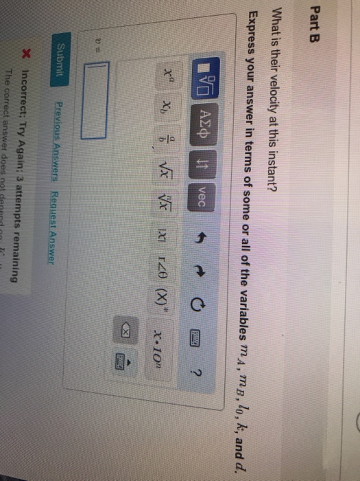 Solved block A has a mass mA and is attached to a spring | Chegg.com