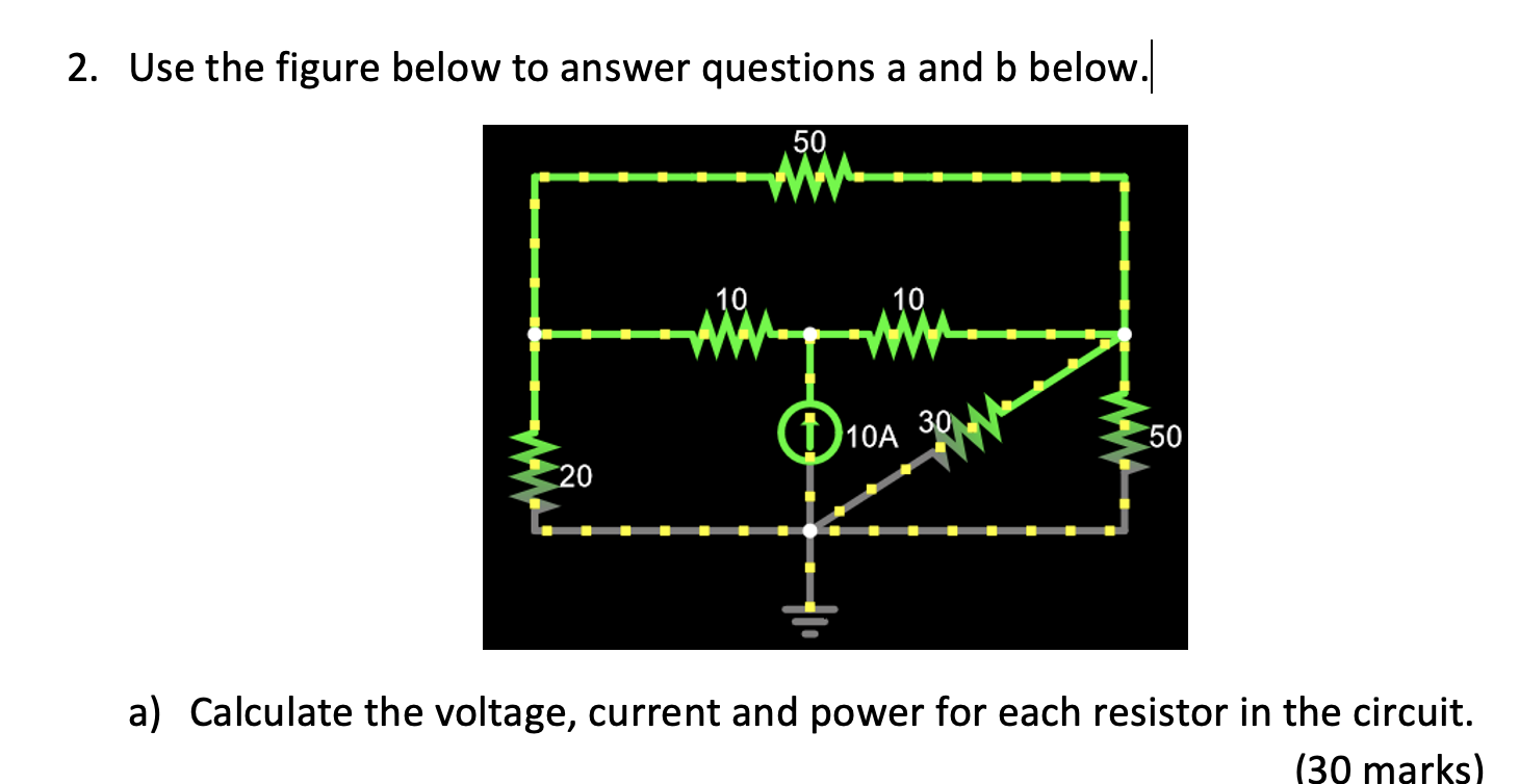 Solved Calculate the voltage, current and power for each | Chegg.com