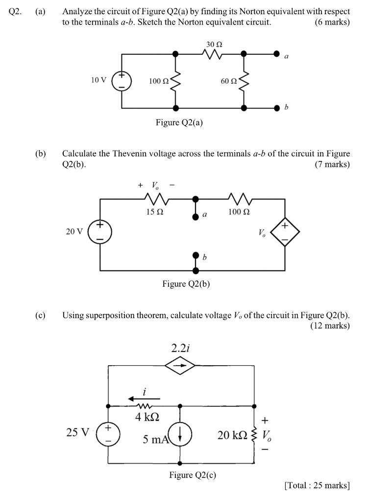 Solved Q2. (a) Analyze the circuit of Figure Q2(a) by | Chegg.com