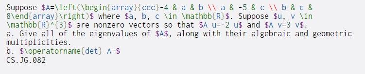 Solved Suppose $A=\left(\begin{array}{ccc}-4 & a & ba& | Chegg.com