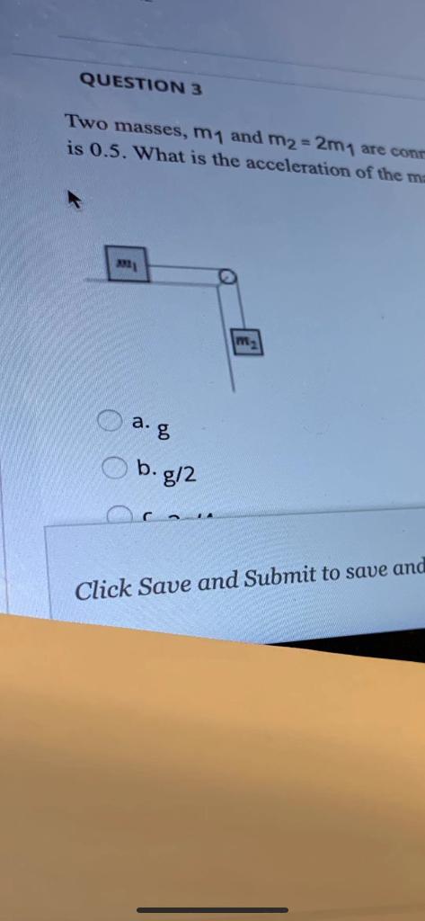 Solved two masses, m1 and m2 = 2m1 are connected to each | Chegg.com
