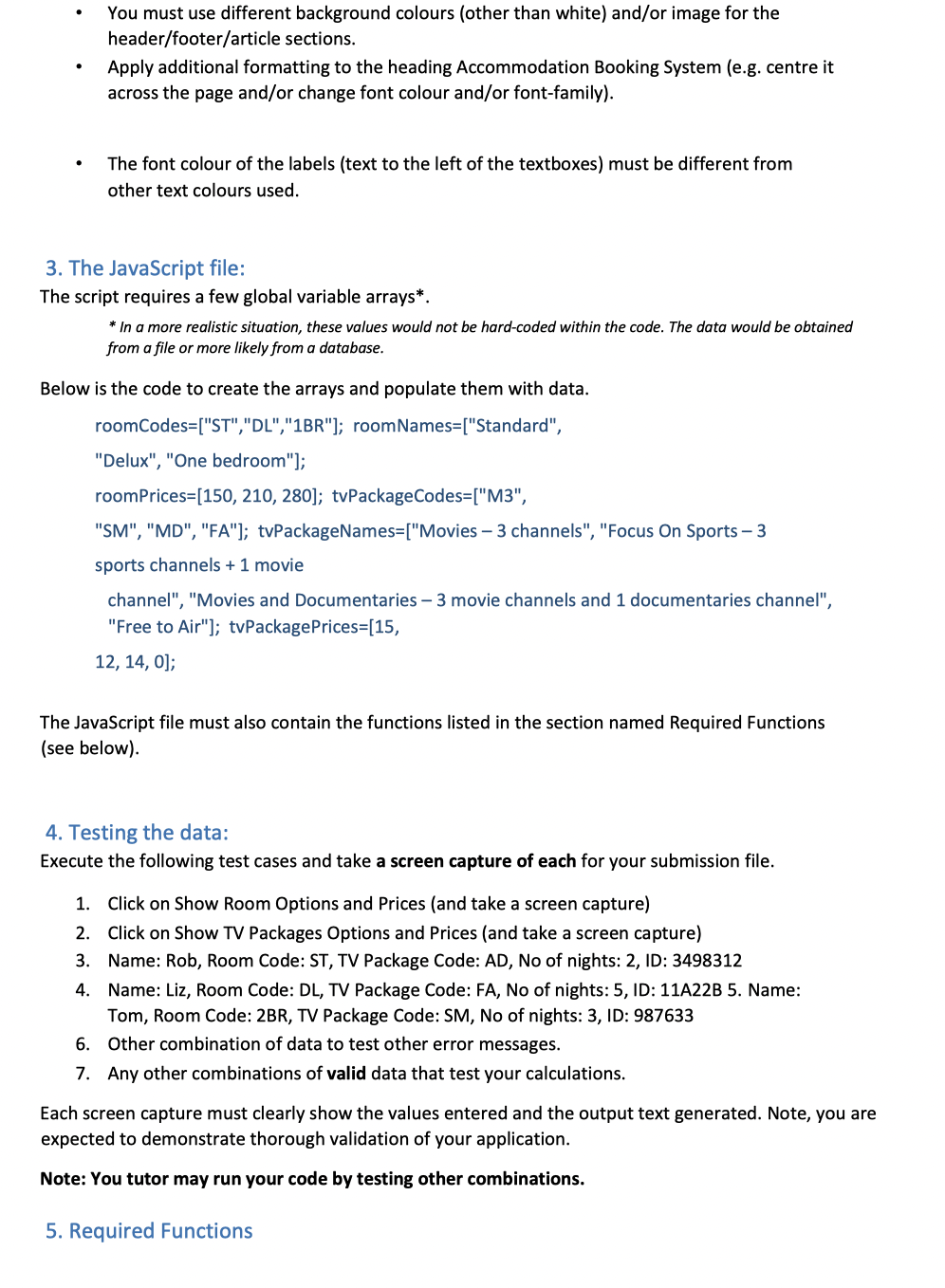 Code the following in HTML, CSS and JS following | Chegg.com