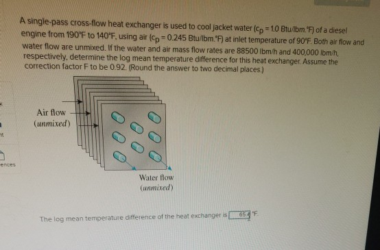 Solved A single-pass cross-flow heat exchanger is used to | Chegg.com