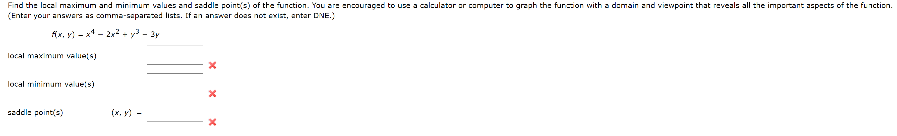 Solved (Enter your answers as comma-separated lists. If an | Chegg.com