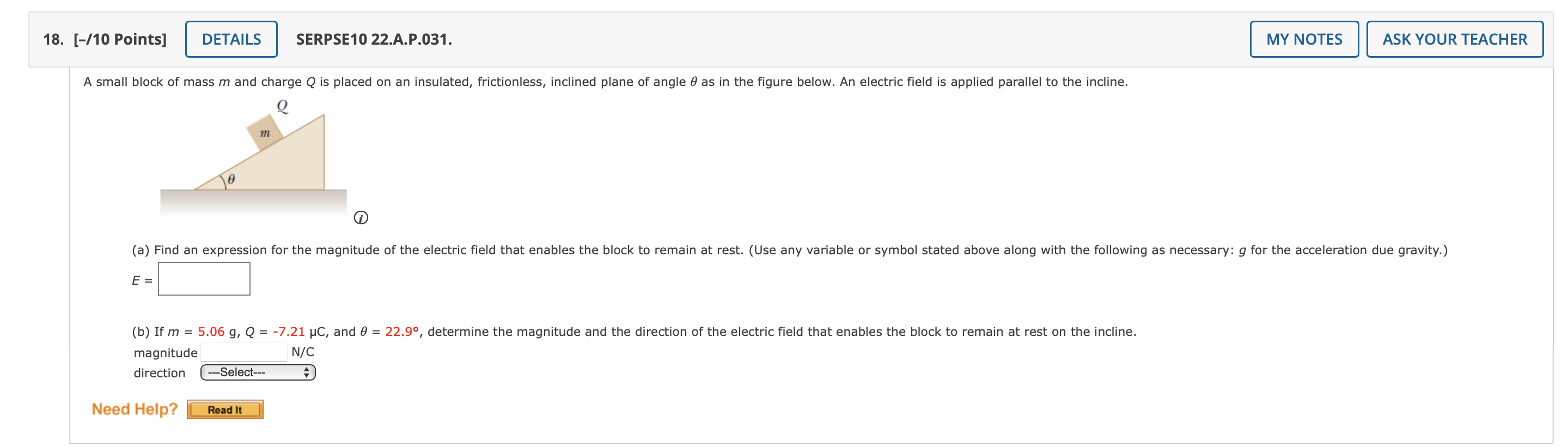 Solved E= magnitude direction | Chegg.com