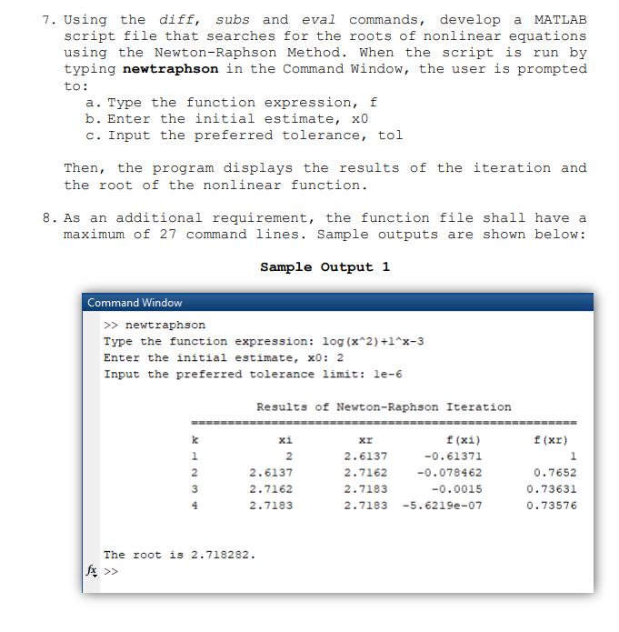 Solved Solving the Roots of Nonlinear Equations: | Chegg.com
