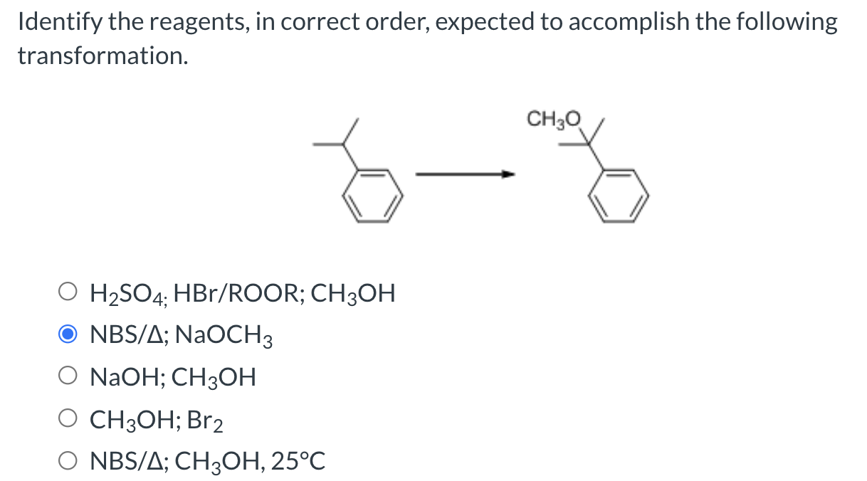 Solved From isopropyl benzene to this methoxide benzene | Chegg.com