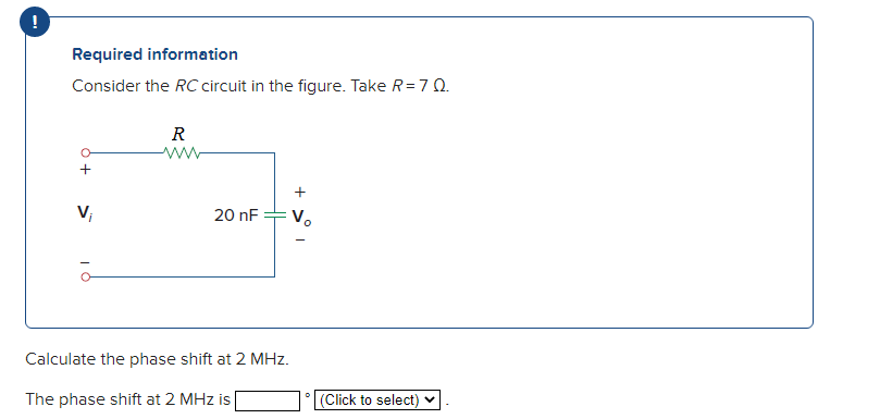Solved Required information Consider the RC circuit in the | Chegg.com