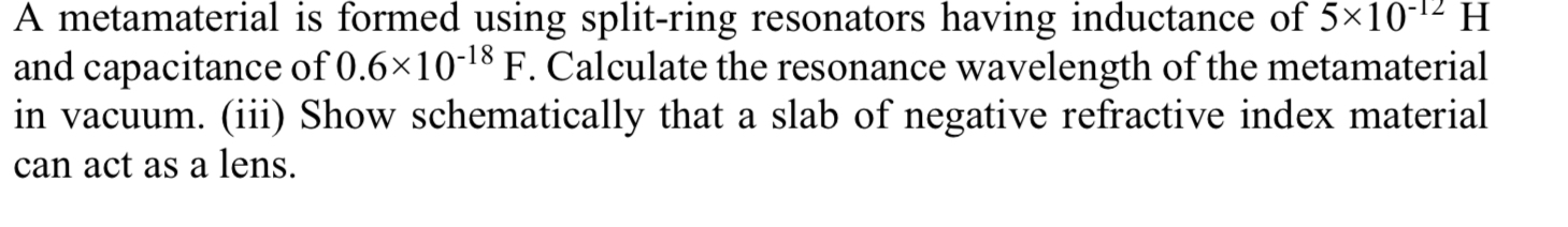 A Metamaterial Is Formed Using Split Ring Resonators