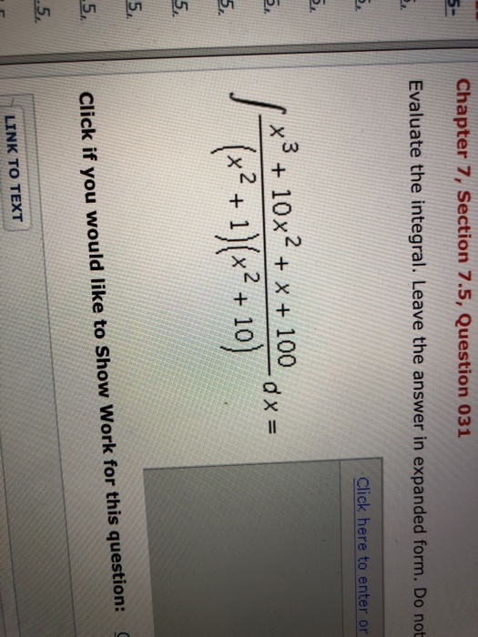 Solved Chapter 7, Section 7.5, Question 031 Evaluate the | Chegg.com
