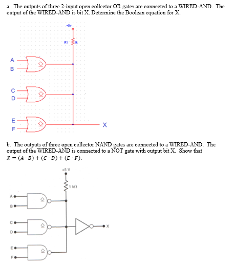 Solved a. The outputs of three 2-input open collector OR | Chegg.com