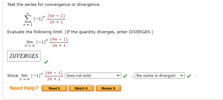 Solved Test the series for convergence or divergence. 3n + 1 | Chegg.com