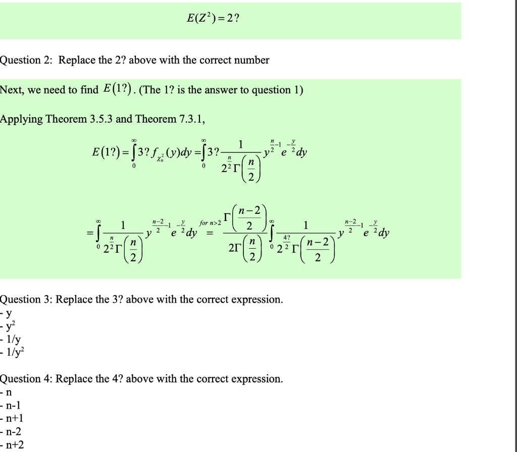 Solved The Variance of the Student T Distribution In the | Chegg.com