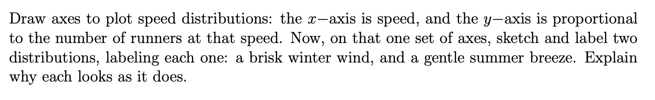 Solved Draw axes to plot speed distributions: the x-axis is | Chegg.com
