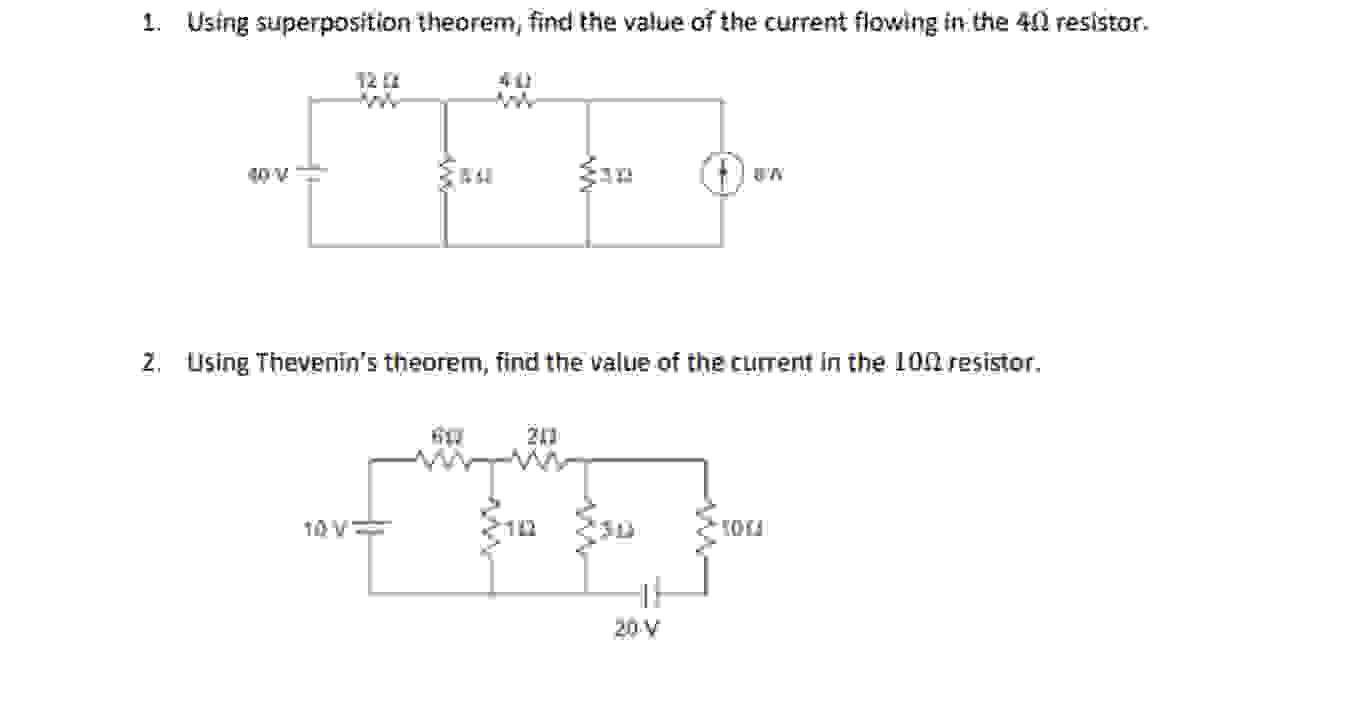 Solved Using superposition theorem, find the value of the | Chegg.com