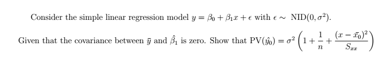 Solved = Consider the simple linear regression model y = Bo | Chegg.com